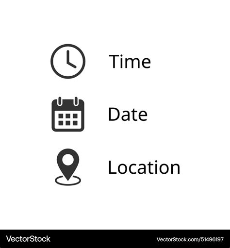 Date Time Location Icon In Trendy Style Royalty Free Vector