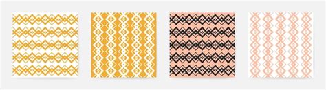 Premium Vector Set Geometric Seamless Patterns