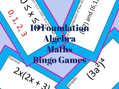 10 Gcse Foundation Algebra Maths Bingo Games Activity Teaching Resources