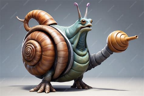 Premium Photo Fantasy Snail With Human Body Builder Shape Cartoon