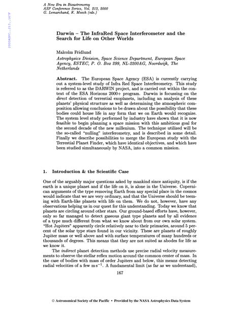 Pdf Darwin The Infrared Space Interferometer And The Search For Life