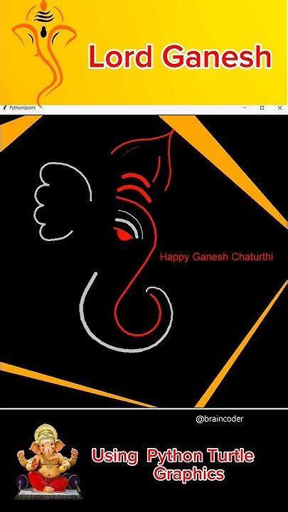 Lord Ganesh Drawing Using Python Turtle Graphics Python Turtle Graphics Shorts