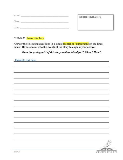 Plot 24 Short Answer Exercise Climax And Protagonist — Pelican