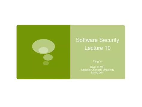 PPT Software Security Lecture 10 PowerPoint Presentation Free Download ID 2811625