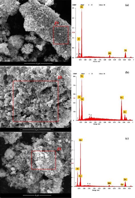 The Sem Eds Analysis Of A Zno Mno B Zno Cuo C Zno Mno Cuo Download Scientific Diagram