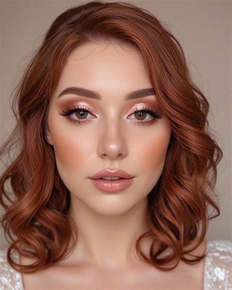50 Soft Bridal Makeup For Every Ethnicity And Hair Colour Copper Glow For Auburn Hair Bridal