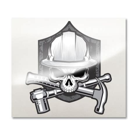 Scaffolder Skull And Shield Decal Scaffold Worker Crossbones Etsy