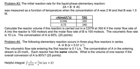 Solved Problem 3 The Initial Reaction Rate For The