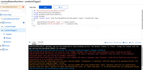 Add Azure Function In Cosmos DB Using Portal Issue Azure Azure Functions GitHub
