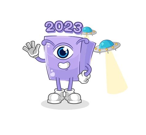 Premium Vector New Year Alien Cartoon Mascot Vector
