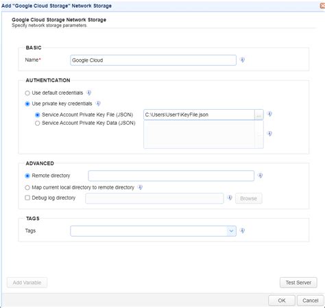 Google Cloud Storage Network Storage