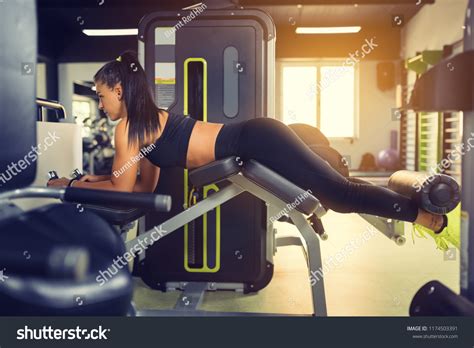 Lying Hamstring Curl Machine Girl Stock Photo 1174503391 | Shutterstock