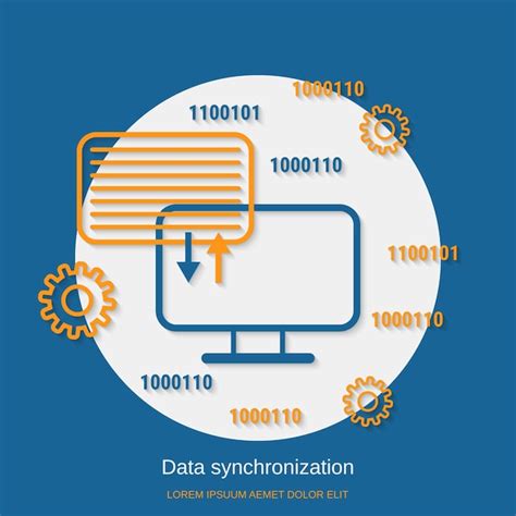 Premium Vector Data Synchronization Flat Design Style Vector Concept