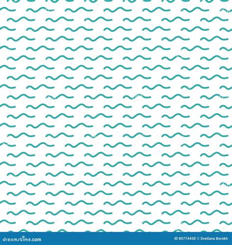 Abstract Seamless Pattern Of Waves Geometric Stylish Texture Modern Repeating Background Blue