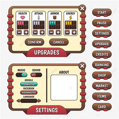 Game Ui Gui Vector Hd Images Vector Game Template Gui Kit Game Graphical User Interface Gui For