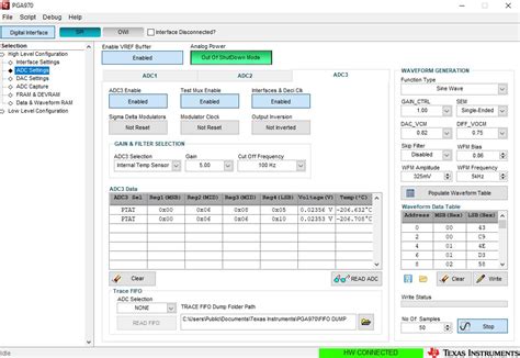 PGA EVM GUI ADC Settings Data Converters Forum Data Converters TI E E Support Forums