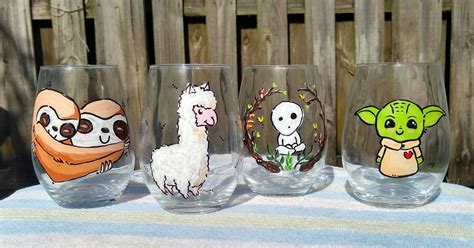 Hand Painted Glasses Etsy