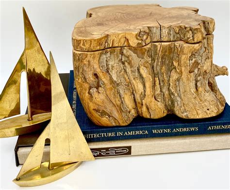 Vintage Hand Crafted Tree Stump Box Cool Cedar Tree Log Box Cedar Tree Trunk Box Natural