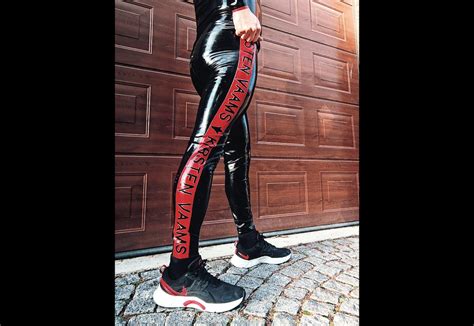 Latex Men Sport Leggings Two Coloured With Clothsline In The Waistband And Shaped Crotch Etsy