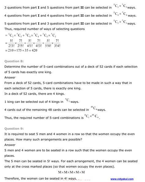 Class 11th Math Permutations And Combinations Ncert Solution Cbse 2023