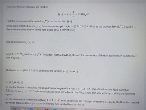 solved bisection method consider the function 1 f x 1