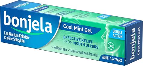 Bonjela Cool Mint Gel Double Action For Mouth Ulcers And Cold Sores 15g