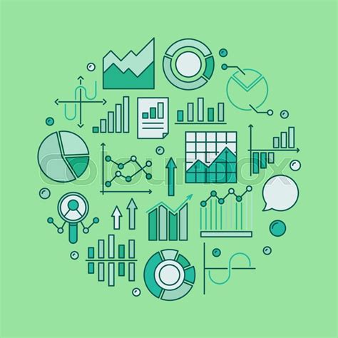 Colorful Data Analysis Illustration Stock Vector Colourbox