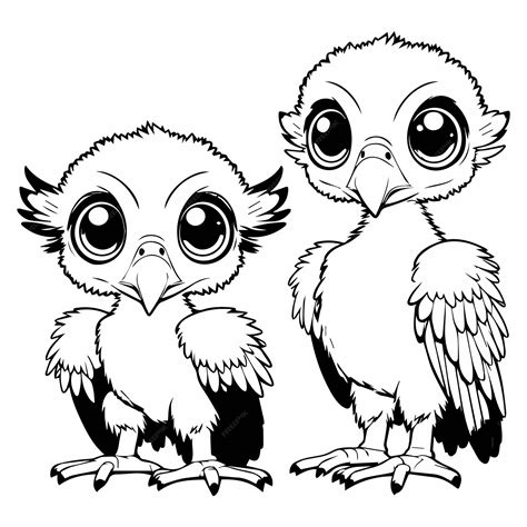 Premium Vector Cute Eagles Familly Animal For Coloring Book Or
