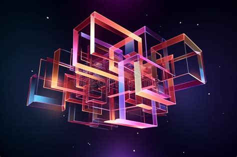 A Visually Arresting Three Dimensional Structure Of Interlocking Geometric Shapes Glowing With