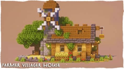 Minecraft How To Build A Farmer House For A Village Tutorial Easy