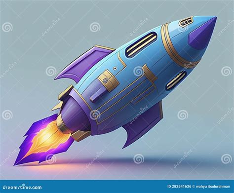 Cartoon Image Of A Rocket Taking Off Stock Illustration Illustration Of Space Blue 282541636
