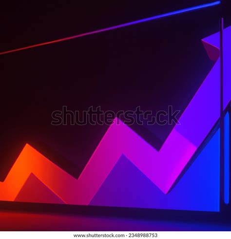 Neon 3d Image Statistic Rise Arrow Ai Generated Image 2348988753