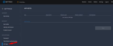 How To Add Your Bittrex Api Key To Your Dashboard
