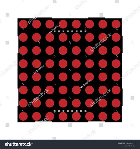 8x8 Red Led Matrix Vector Illustration Royalty Free Stock Vector