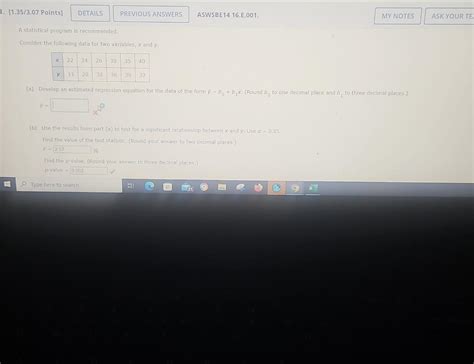 Solved A Statistical Program Is Recommended Consider The