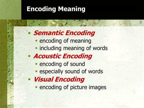 Encoding Meaning