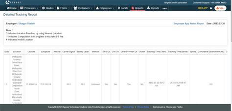 Generate A Detailed Tracking Report