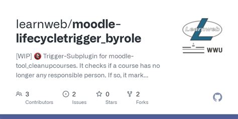 github learnweb moodle lifecycletrigger byrole [wip] trigger