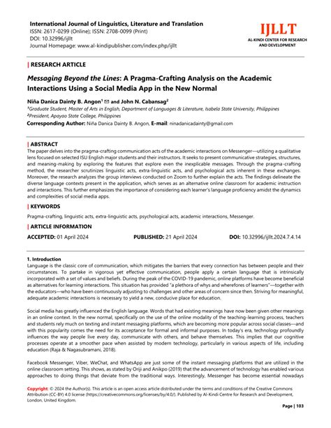 Pdf Messaging Beyond The Lines A Pragma Crafting Analysis On The