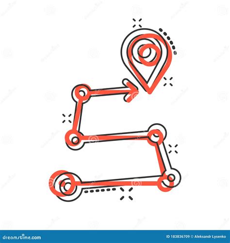 Map Pin Icon In Comic Style Gps Navigation Cartoon Vector Illustration On White Isolated