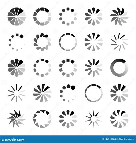 circular load progress indicator buffering round symbol cartoon vector