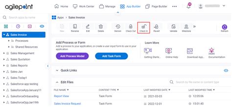 Example Save Check In And Publish A Process Based App