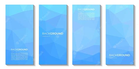 Premium Vector A Set Of Abstract Bright Blue Colorful Brochures Background With Triangles