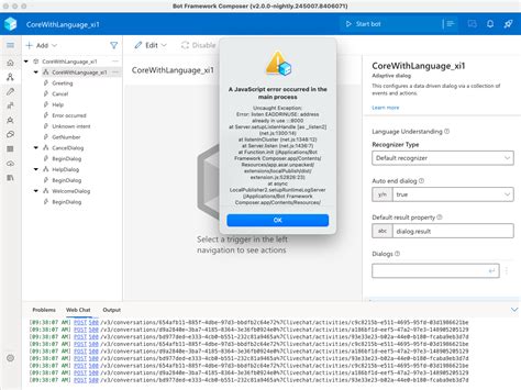 Composer Becomes Unresponsive After Creating And Testing A Bot · Issue