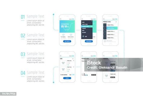 Infographie Interface Dapplication Mobile Ux Ui Kit Avec Texte Et Chiffres Conception Dinterface