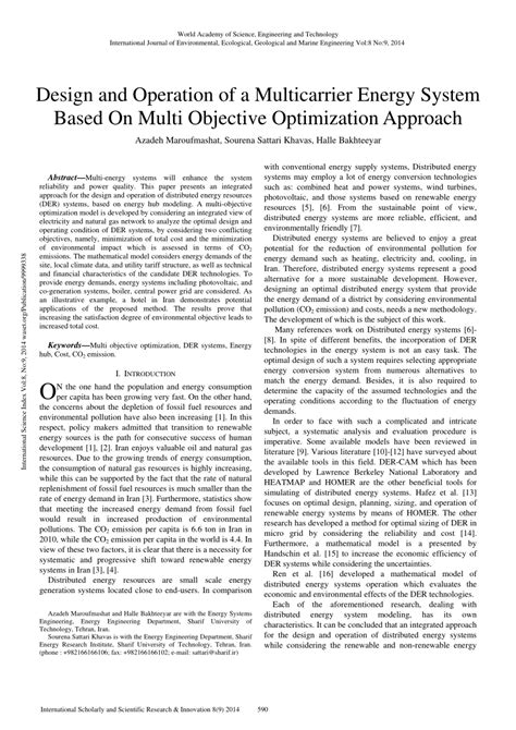 Pdf Design And Operation Of A Multicarrier Energy System Based On
