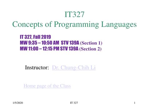 Ppt It327 Concepts Of Programming Languages Powerpoint Presentation