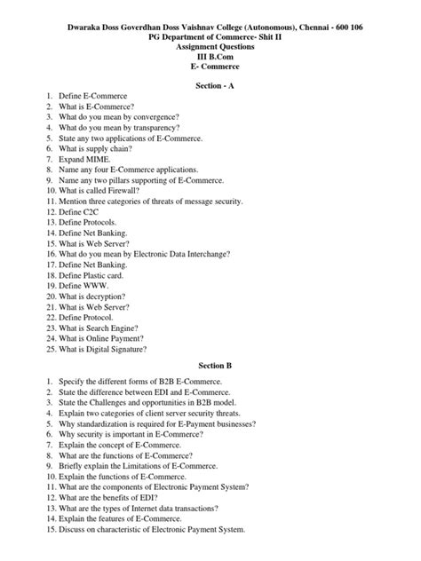 E Commerce Assignment Question Pdf