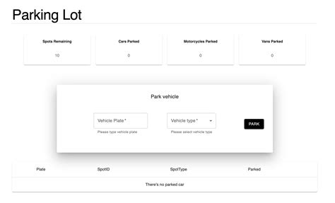 GitHub MariSpirandelli Parking Lot App Front End Of A Parking Lot App