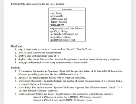 Solved Implement The Class As Depicted In The Uml Diagram